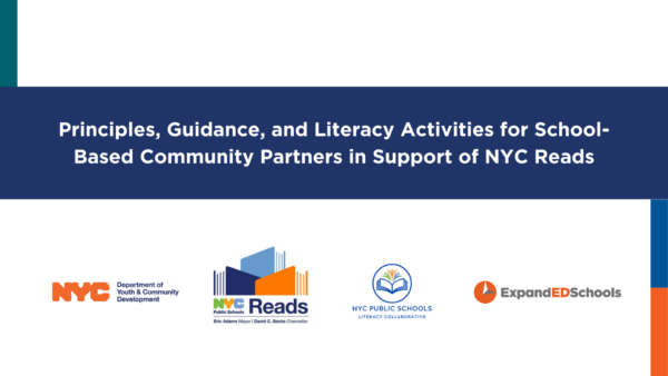 Principles, Guidance, and Literacy Activities for School-Based Community Partners in Support of ...